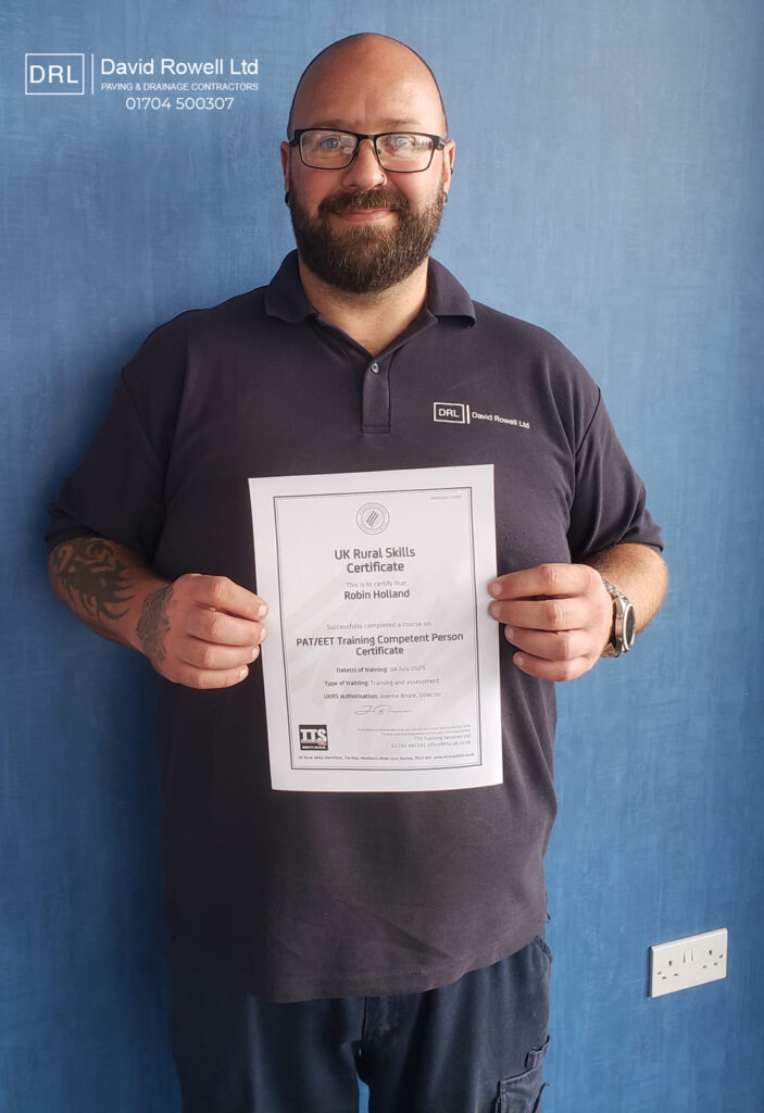 Latest member of staff Robin Holland - David Rowell Drainage and Paving