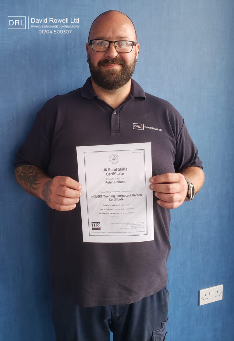 Latest member of staff Robin Holland - David Rowell Drainage and Paving